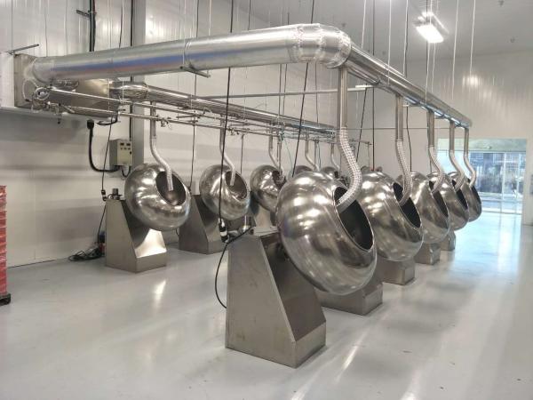 Quality 220V 380V Chocolate Panning Machine 32 rev/min Chocolate Polishing Machine for sale