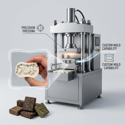 China Compressed Herbal Tea Brick Making Hydraulic Press Machine Semi-Automatic for sale