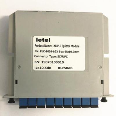 中国 1X8差込式のタイプ繊維光学PLCのディバイダー低いPDLの高信頼性 販売のため