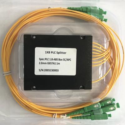 China 1x8 ABS Cassette Type Fiber Optical PLC Splitter SC/APC Connector Telcordia for sale