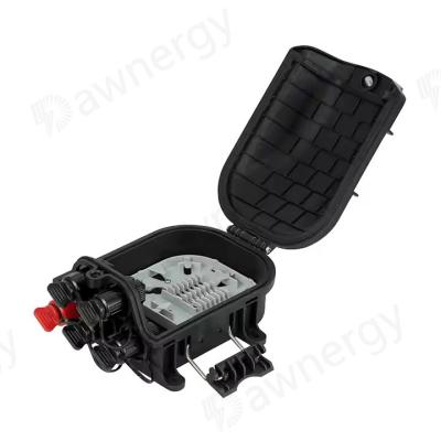 China 24 Core Fiber Optic Distribution Box Black PC ABS/ABS Box IP68 Multimode Splitter Box for sale