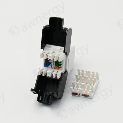 China Ferramentas profissionais de platina Keystone cat 6a jack blindado Rj45 Utp conector modular duplo Idc Cat5e Cat6 Stp à venda