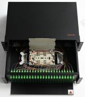 China 19 Inch Rack Mount Fiber Optic Distribution Frame Sliding Type 144 Cores SC LC for sale