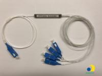 China 1x4 Mini Type SCUPC Fiber PLC Splitter 1260-1650nm Low Loss 60x7x4mm for sale