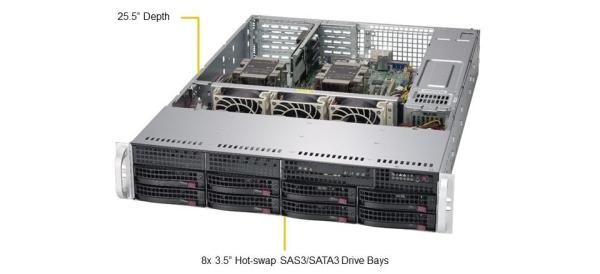 Quality Supermicro Server 2U 825TQC-R740LPB Server Case 2U Rack 12Gbps 8Bay Dual Power for sale