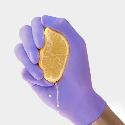 Cina La polvere di gomma lunga di Mil Medical Nitrile Gloves Large di porpora 5 libera impermeabilizza in vendita