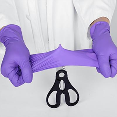 Cina La polvere di gomma lunga di Mil Medical Nitrile Gloves Large di porpora 5 libera impermeabilizza in vendita