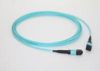 China 12 Cores Multimode Fiber Optic MPO MTP Cable OM3 50/125um Aqua LSZH for sale