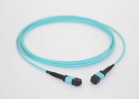 China 12 Cores Multimode Fiber Optic MPO MTP Cable OM3 50/125um Aqua LSZH for sale