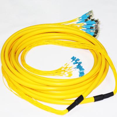 China 24 Cores Pre Terminated Fiber Optic Cable D4 To LC UPC Pre Installed Multiple for sale