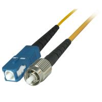 China 3.0mm OS2 SC UPC Simplex Fiber Optic Patch Cable PVC Yellow Jacket 1m for sale