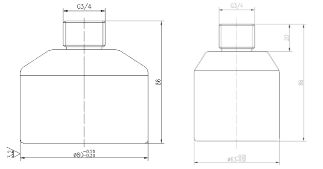 KWD110 probe dimensional diagram