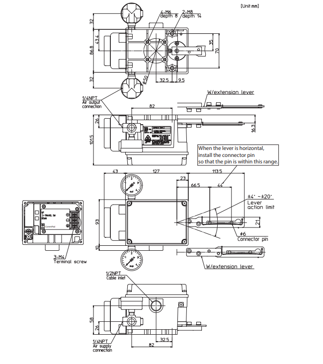 Azbil Smart Valve Positioner connection diagram