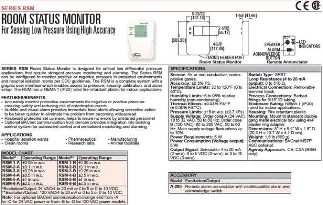 AegisPress PrecisionRoom Monitor technical interface