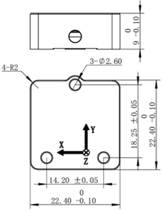 KSGYR301M MEMS Quartz Gyroscope dimensional drawing