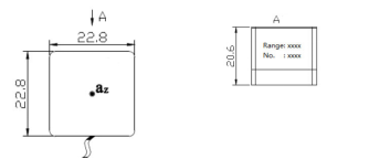 GSACC102M MEMS Accelerometer dimensions diagram