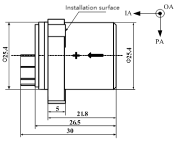 GSACC131Q Quartz Flexible Accelerometer dimensions diagram
