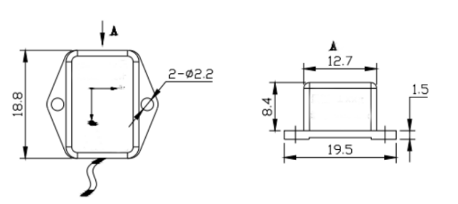 GSACC202M MEMS Accelerometer dimensional diagram