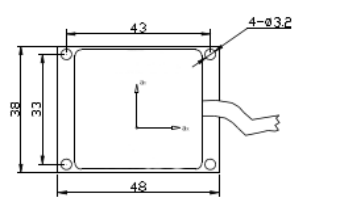 GSACC203M MEMS Accelerometer dimensional diagram