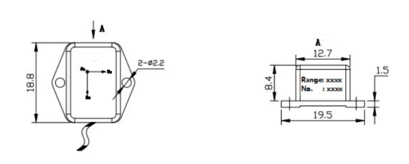 GSACC301M MEMS Accelerometer dimensional diagram