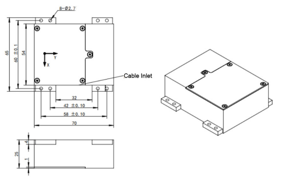 GSGYR202F Fiber Optic Gyroscope dimensions diagram