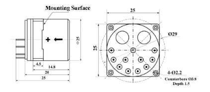 GSQAT160 Accelerometer dimensional drawing