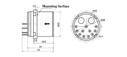 GSQAT160 Accelerometer dimensional diagram