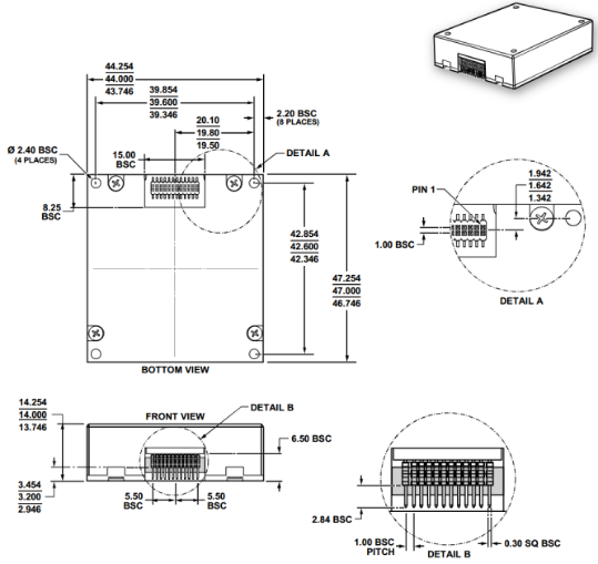 GS16488 Inertial Measurement Unit dimensions diagram