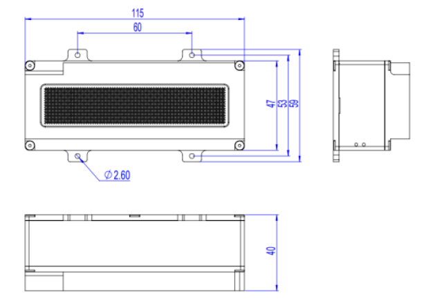 TDLAS200B Diffusion Detection Module Dimensions