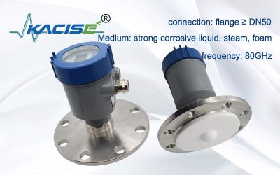 China 120m OEM Radar Level Sensor 80G 4 - 20mA Adjustable Frequency Radar Level Meter for sale