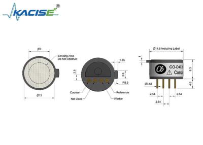 中国 迅速応答時間 25 CO-D4X 炭素一酸化物センサー ミニチュアサイズ 感度 18-45 販売のため