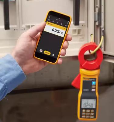 Close-up view of Fluke 1630-2 FC meter interface and controls