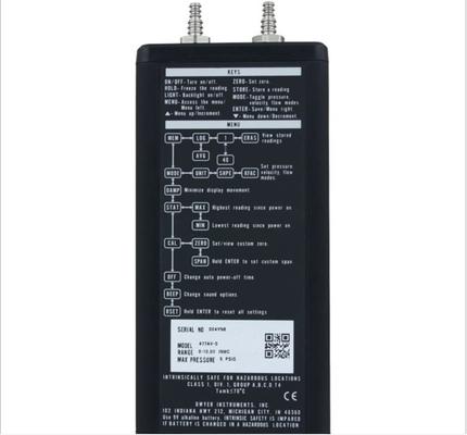 Dwyer 477AV Digital Manometer side view showing pressure ports