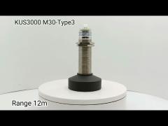 KUS3000 M30-Type3 transductor de nivel ultrasónico más pequeño con indicador y amplio rango