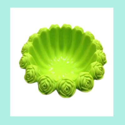 China rose shape silicon lace cake mold ,round shape silicon baking cupcake mold for sale