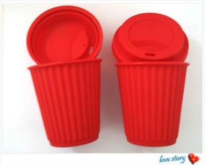 China silicone coffee cup with lid ,promotion travel silicone coffee cups for sale