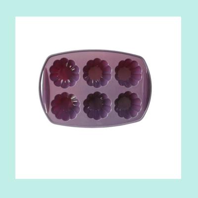 China flower shape silicone muffin  cup ,round shape silicone baking cake cups for sale