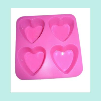China 6 cavity flower silicone muffin cake molds ,4 cavity heart shape silicone cake molds for sale