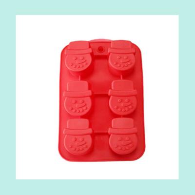 China 6 cavity snowman silicone  cake molds ,6 cavity flower silicone cupcake  molds for sale