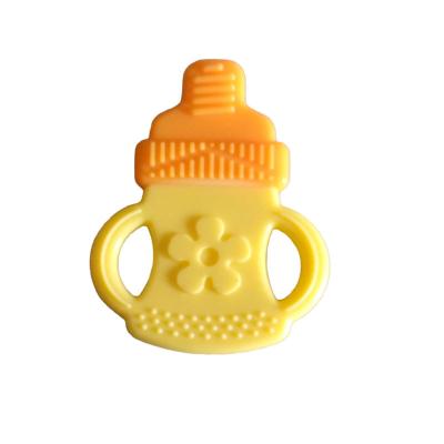 China silicone baby teether ,milk bottle shape silicone baby teethers for sale