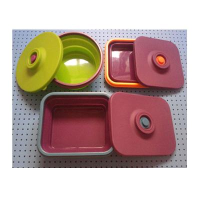 China square silicone collapsible lunch box ,collapsible silicone lunch box suppliers for sale