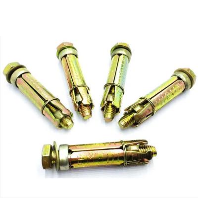 Cina Fissazione bulloni di ancoraggio con tre o quattro pcs Loose bullone scudo Ancoraggio giallo zinco Placcata muro fissare bulloni in vendita