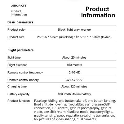 Cina Drone E99 PRO HD con doppia fotocamera Rc Elicottero Quadcopter pieghevole Drone per il trasferimento di immagini WiFi in vendita