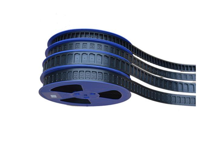 Black Color SMT Embossed Carrier Tapes , SMD LED Chip Plastic Reel Customized 1