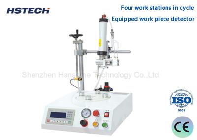 China Four Work Stations In Cycle Equipped Work Piece Detector LED Bulb Glue Dispenser for sale