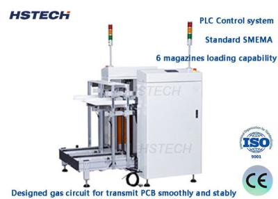 China Flexible Operation PLC Control Double Track Unloader 6 Magazines Loading Capability PCB Unloader for sale