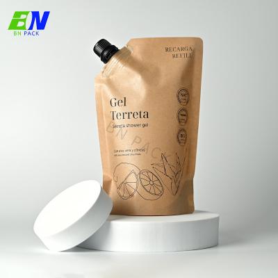 Cina carta kraft della ricarica del sacchetto dello sciampo 1000ml con il cappuccio di plastica in vendita