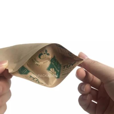 China Winkel des Leistungshebels, den kompostierbarer Beutel-Stand oben Plastik-Nahrung einsacken, bauscht sich mit Reißverschluss auf Lager zu verkaufen