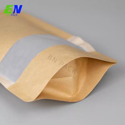 China Kraftpapier-Document Huis Composteerbare Tribune op Zak voor Koffiebonen of Poedervoedsel Verpakking Te koop
