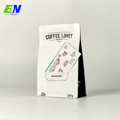 China Freundlicher Matte Kraft Coffee Card Bag flacher unterer Beutel Eco mit Reißverschluss zu verkaufen